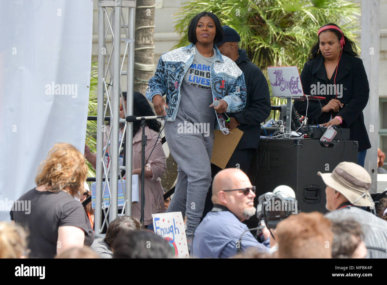 Ta'Rhonda Jones attending the "March For Our Lives" in downtown Los ...