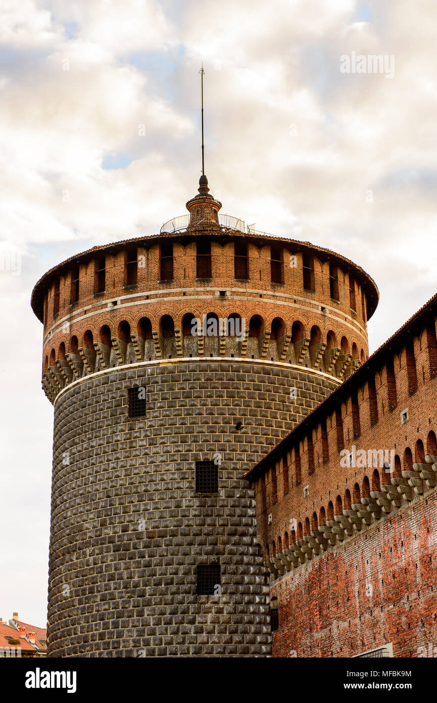 Sforza Castle (Castello Sforzesco), a castle in Milan, Italy. It was ...