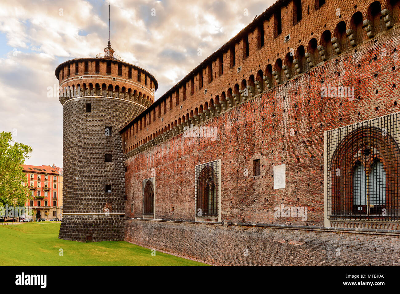 Sforza Castle (Castello Sforzesco), a castle in Milan, Italy. It was ...