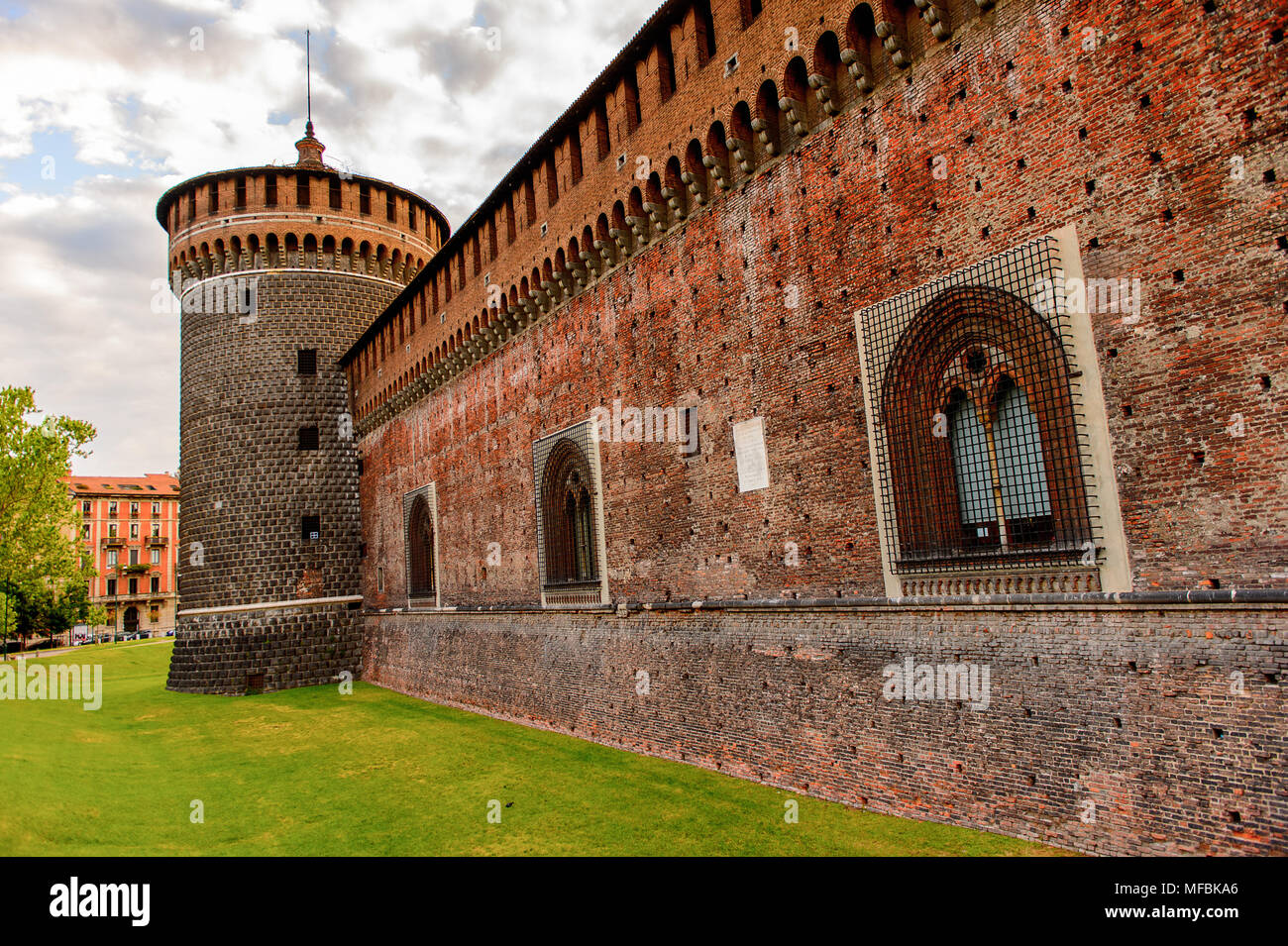 Sforza Castle (Castello Sforzesco), a castle in Milan, Italy. It was ...