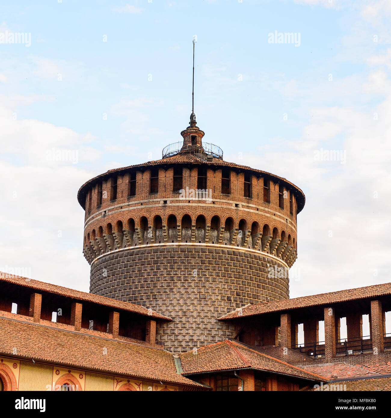 Sforza Castle (Castello Sforzesco), a castle in Milan, Italy. It was ...