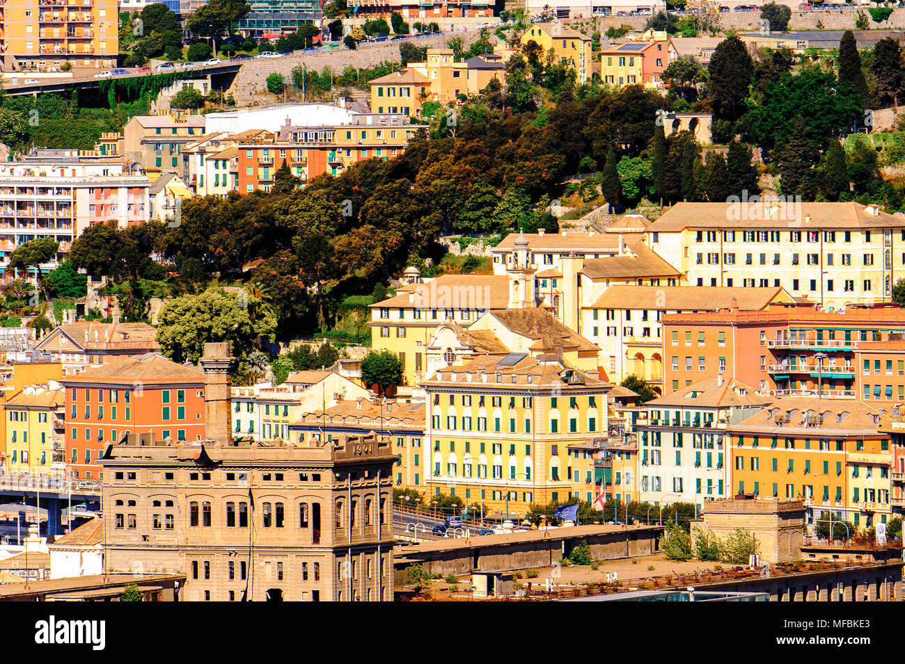 Architecture of the Old Port area of Genoa. Genoa is the capital of ...