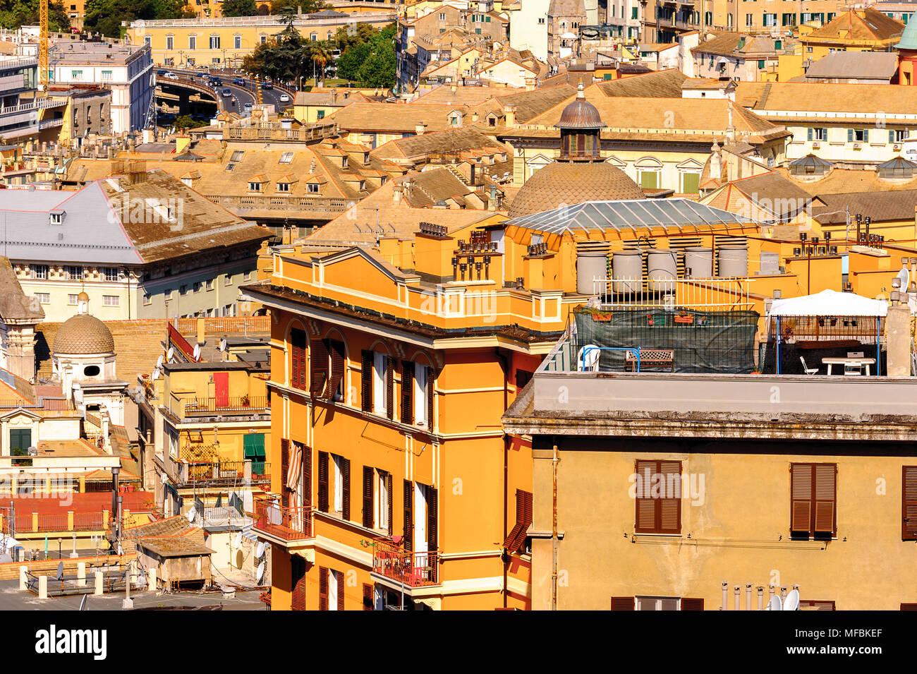 Architecture of the Old Port area of Genoa. Genoa is the capital of ...