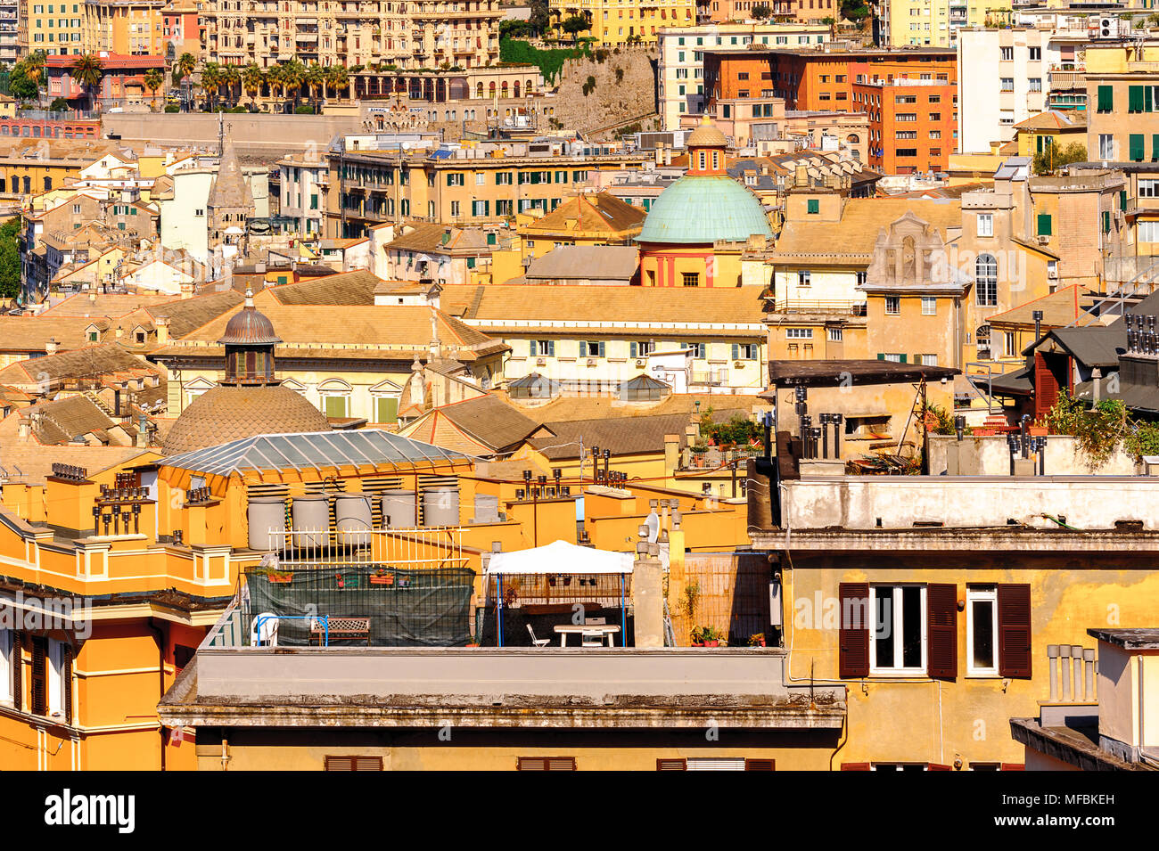 Architecture of the Old Port area of Genoa. Genoa is the capital of ...
