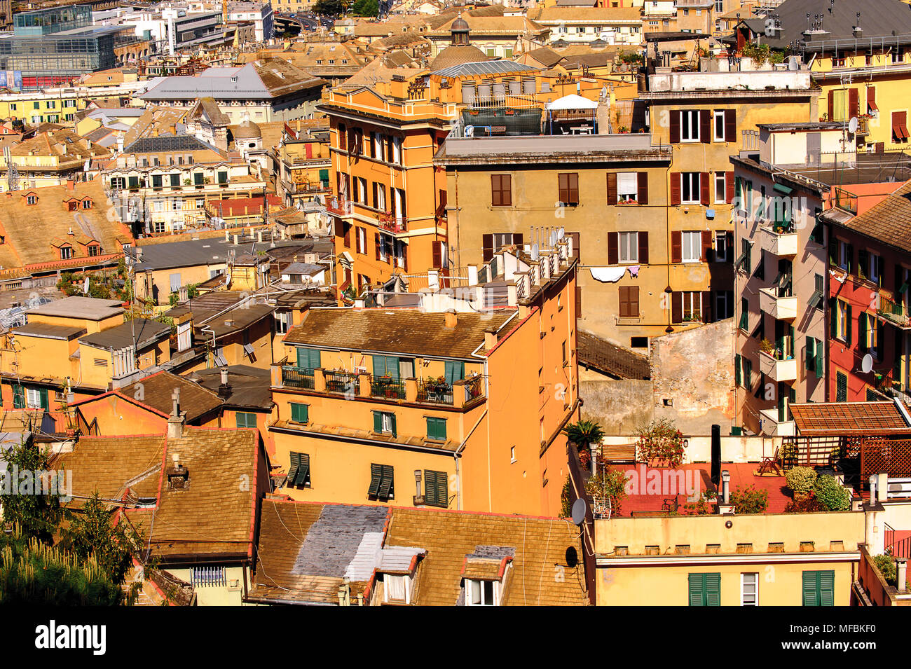 Architecture of the Old Port area of Genoa. Genoa is the capital of ...