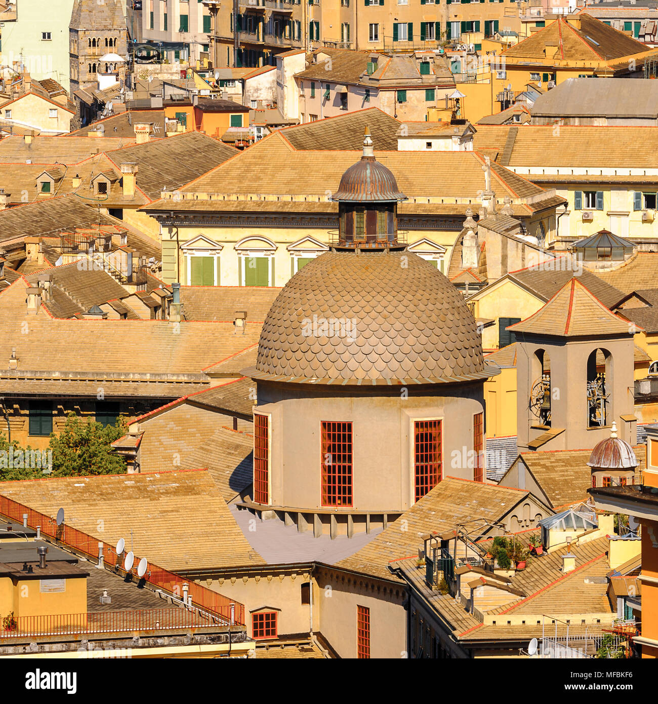 Architecture of the Old Port area of Genoa. Genoa is the capital of ...
