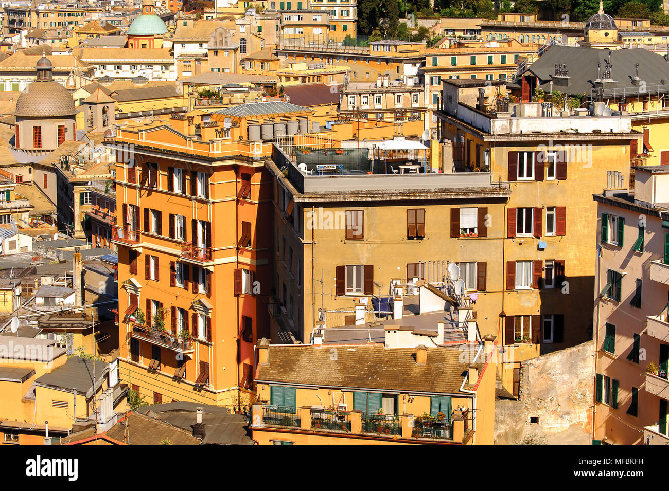 Architecture of the Old Port area of Genoa. Genoa is the capital of ...