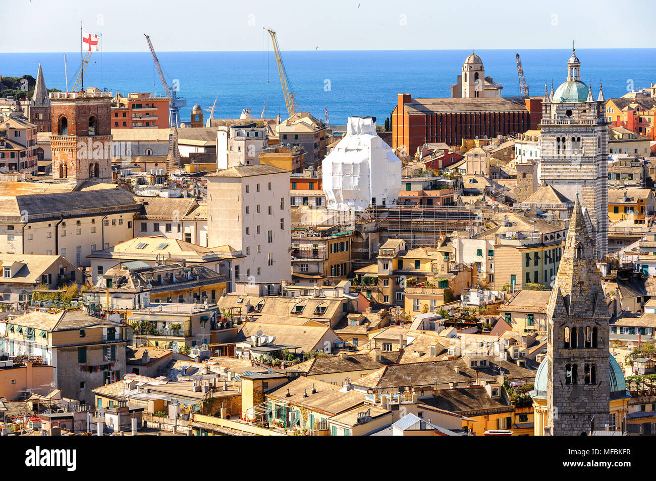 Architecture of the Old Port area of Genoa. Genoa is the capital of ...