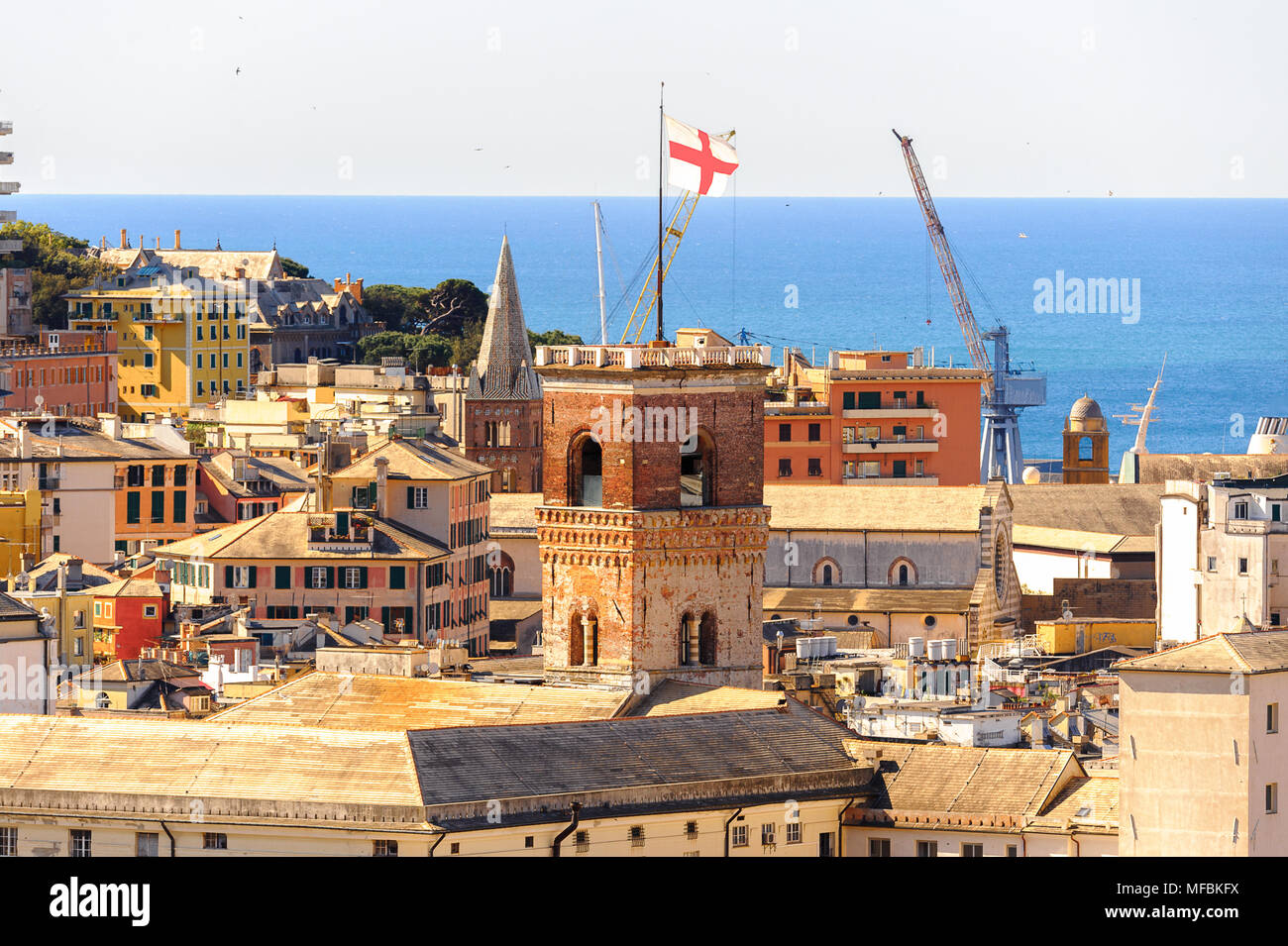 Architecture of the Old Port area of Genoa. Genoa is the capital of ...