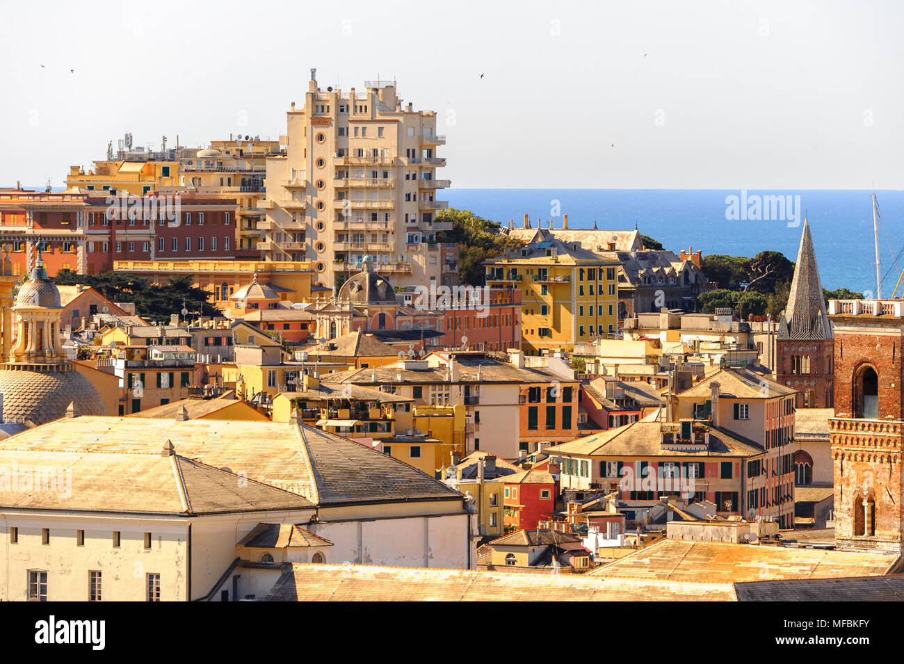 Architecture of the Old Port area of Genoa. Genoa is the capital of ...