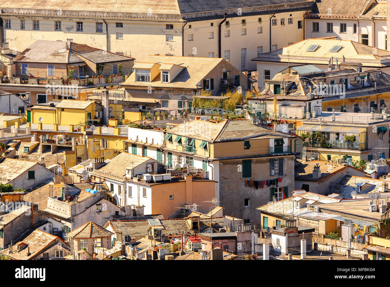 Architecture of the Old Port area of Genoa. Genoa is the capital of ...
