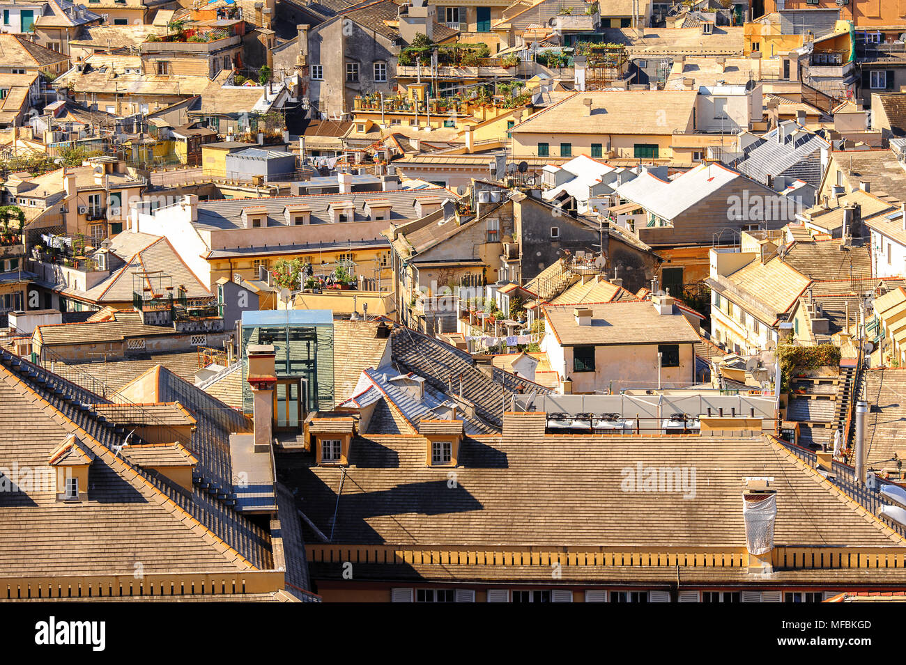 Architecture of the Old Port area of Genoa. Genoa is the capital of ...