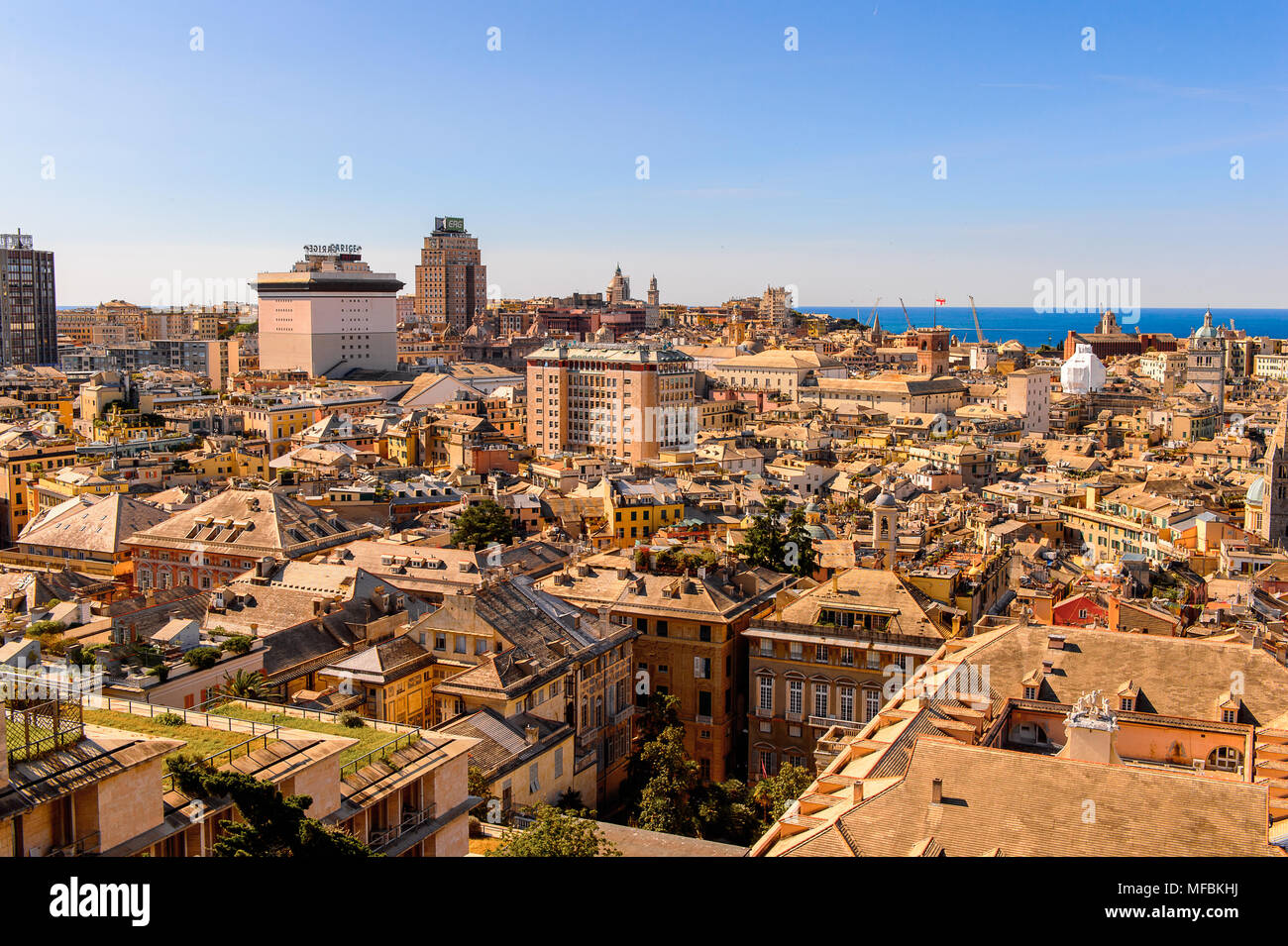 Architecture of the Old Port of Genoa, Italy Stock Photo - Alamy
