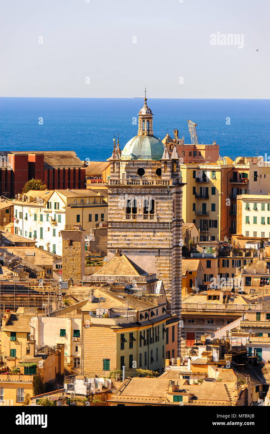 Architecture of the Old Port area of Genoa. Genoa is the capital of ...