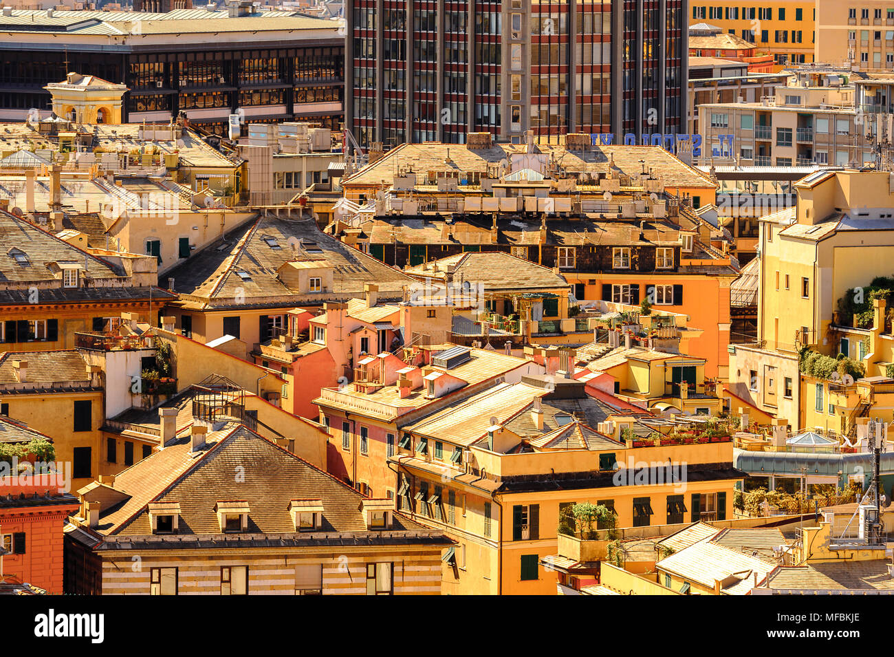 Architecture of the Old Port area of Genoa. Genoa is the capital of ...