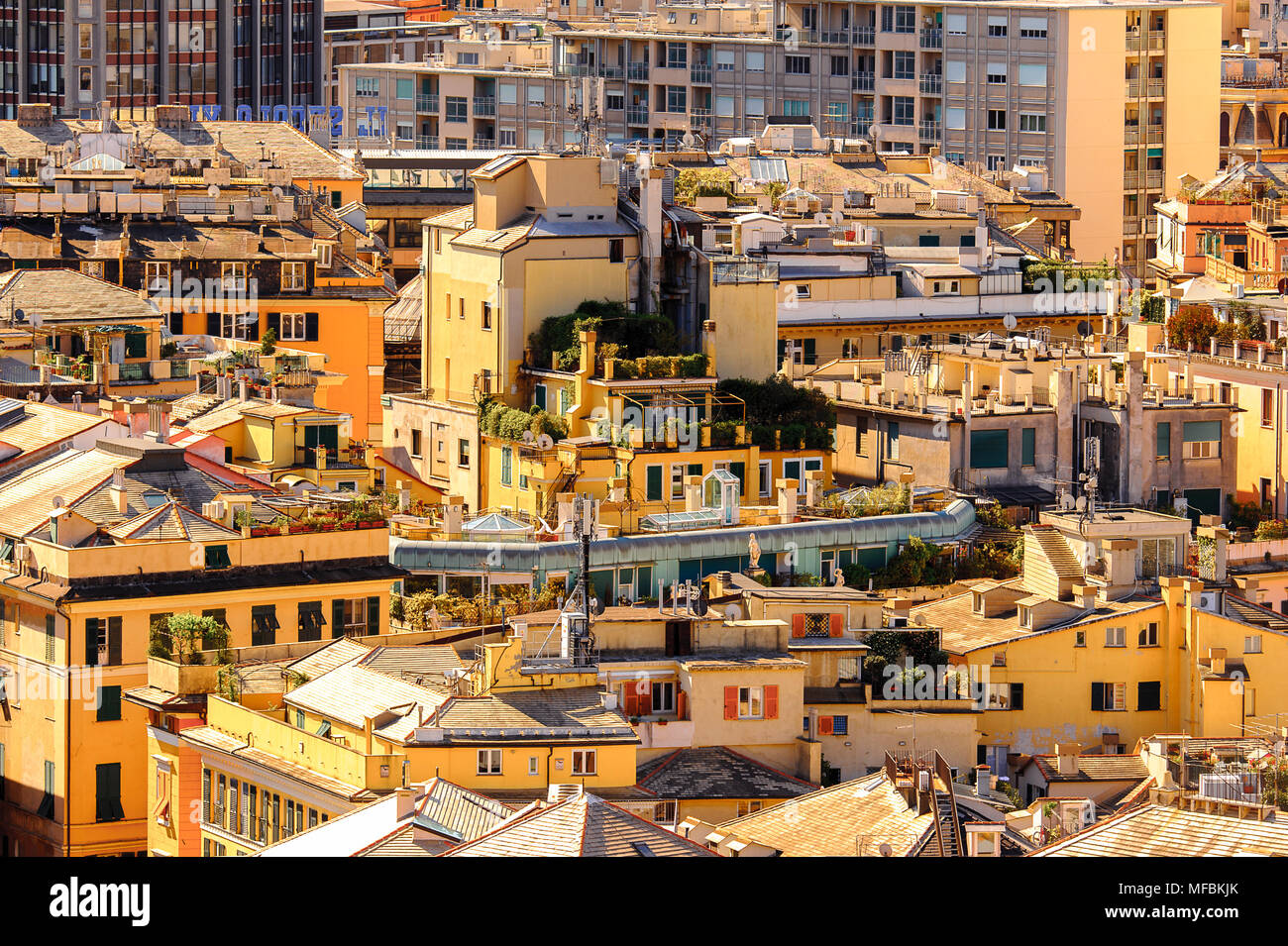 Architecture of the Old Port area of Genoa. Genoa is the capital of ...