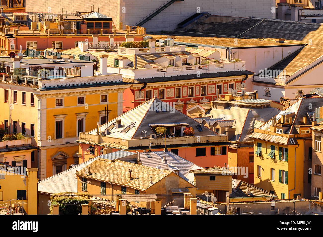 Architecture of the Old Port area of Genoa. Genoa is the capital of ...