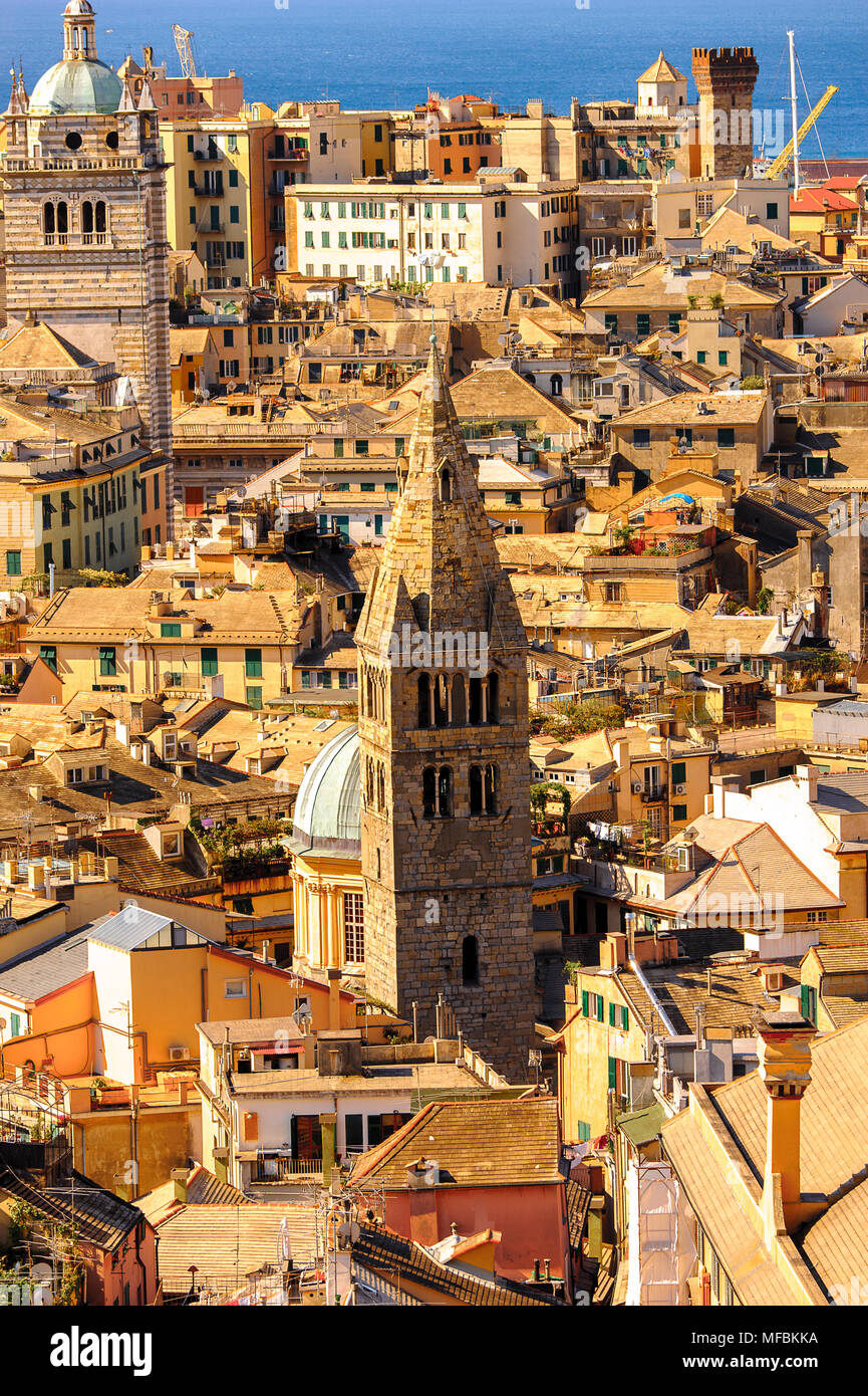 Architecture of the Old Port area of Genoa. Genoa is the capital of ...