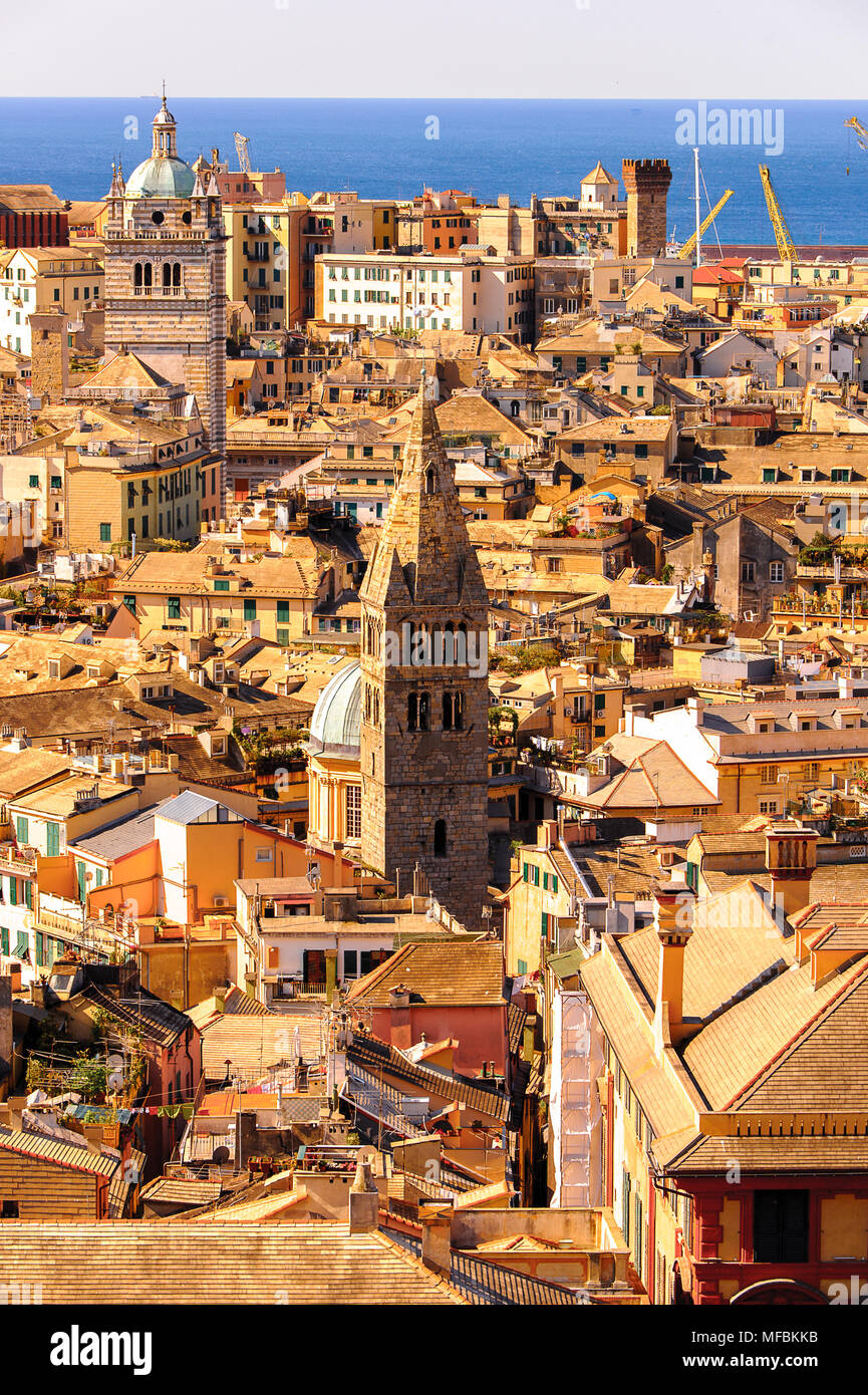 Architecture of the Old Port area of Genoa. Genoa is the capital of ...