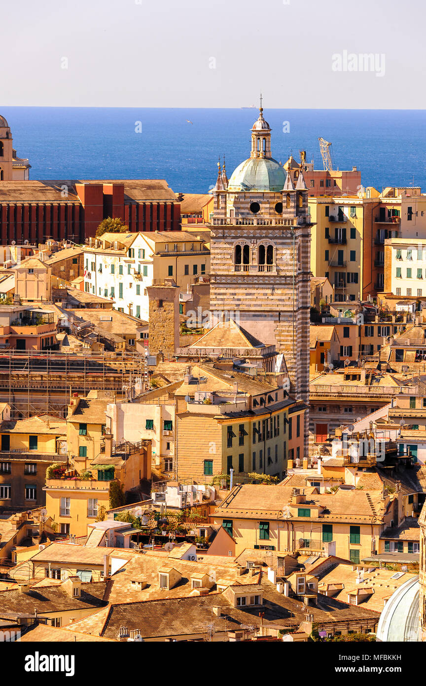 Architecture of the Old Port area of Genoa. Genoa is the capital of ...