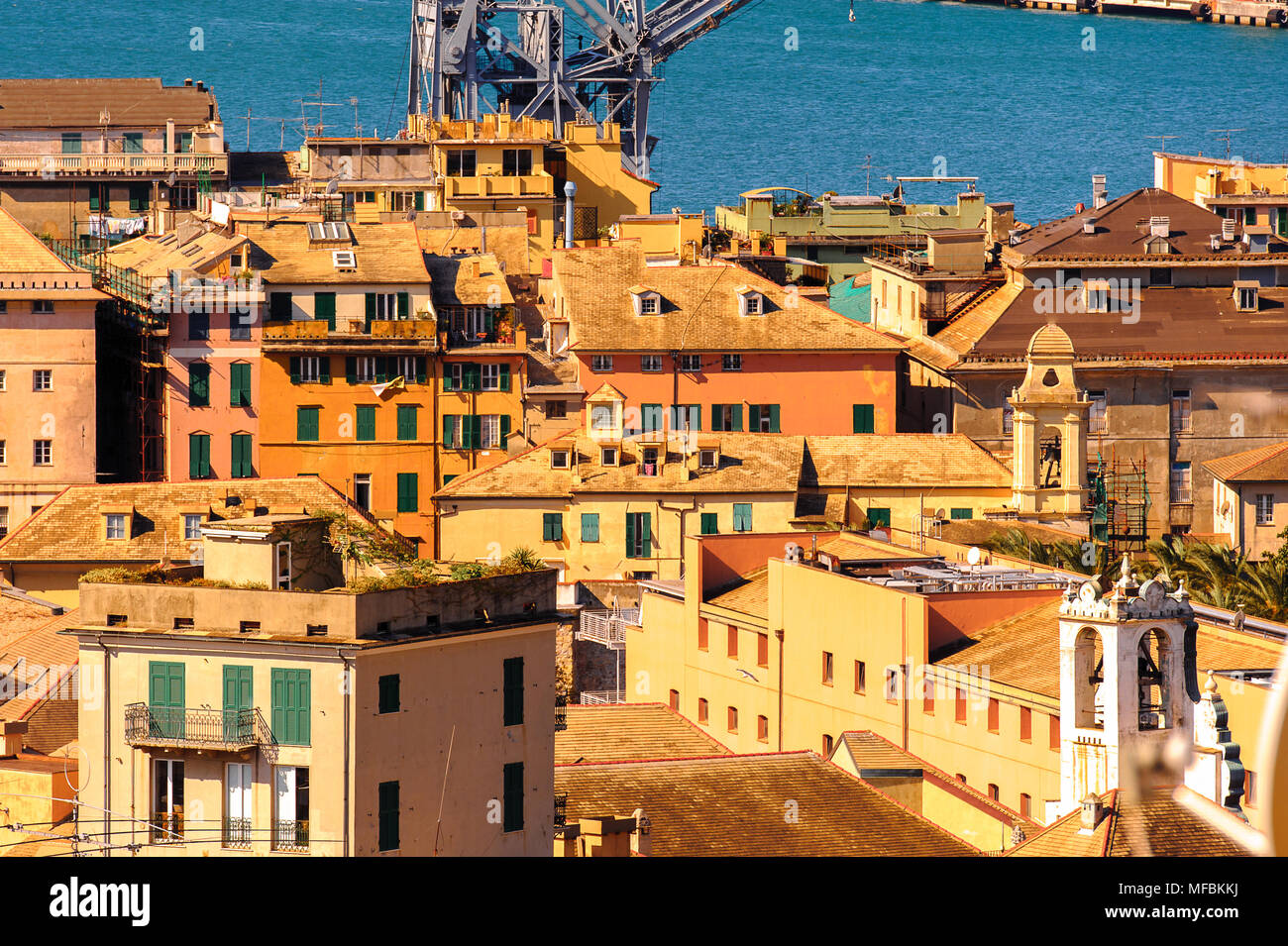 Architecture of the Old Port area of Genoa. Genoa is the capital of ...