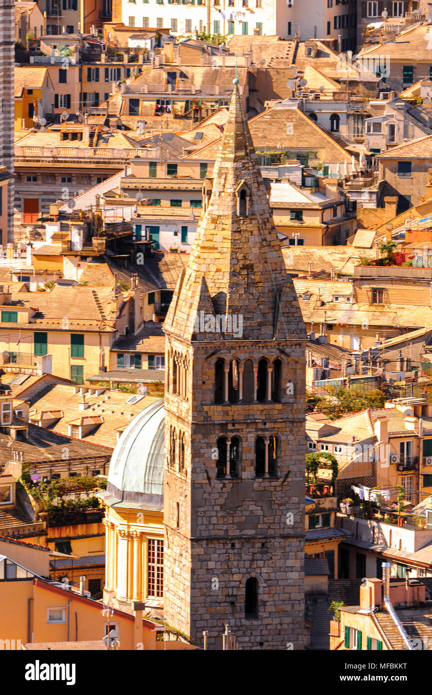 Architecture of the Old Port area of Genoa. Genoa is the capital of ...