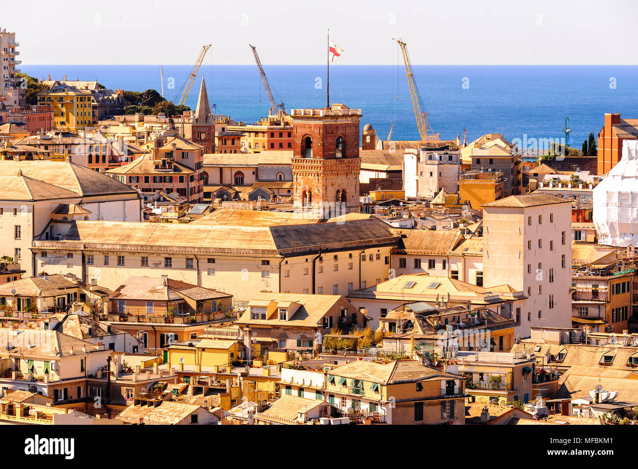 Architecture of the Old Port area of Genoa. Genoa is the capital of ...