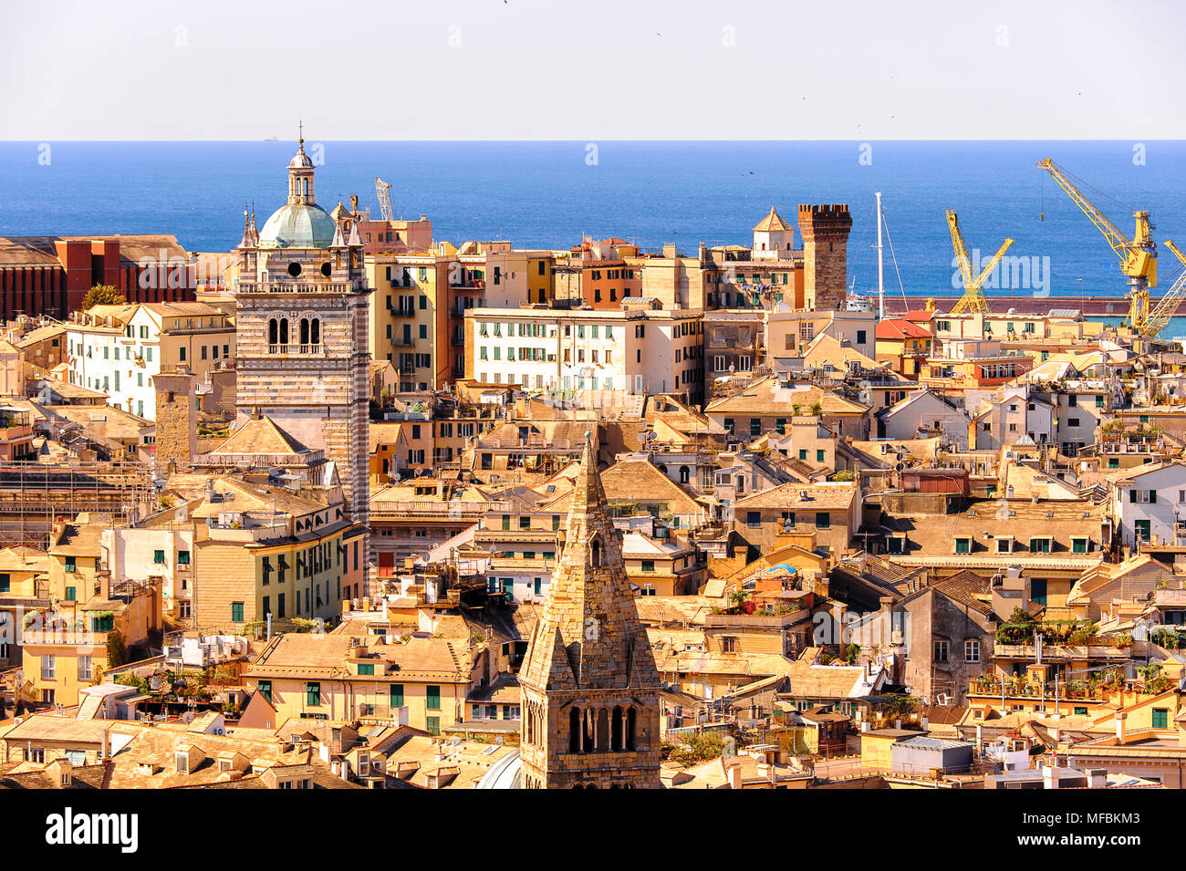 Architecture of the Old Port area of Genoa. Genoa is the capital of ...