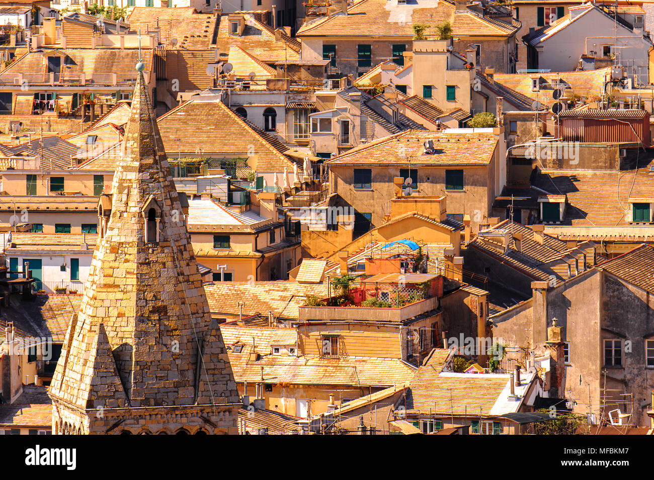 Architecture of the Old Port area of Genoa. Genoa is the capital of ...