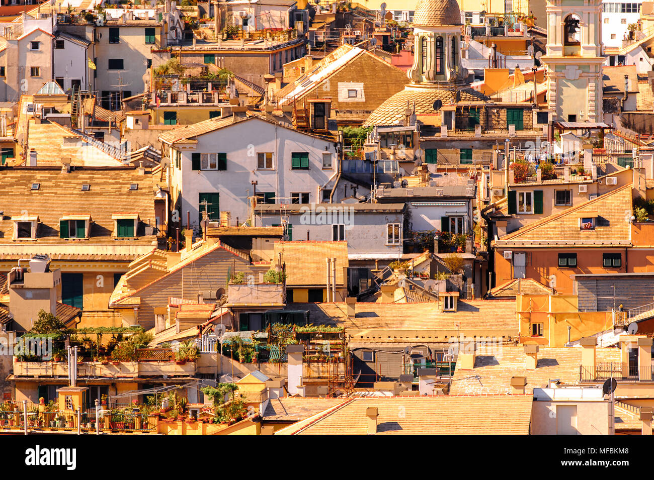 Architecture of the Old Port area of Genoa. Genoa is the capital of ...