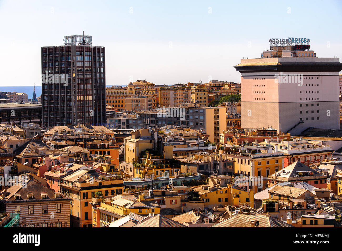 Architecture of the Old Port area of Genoa. Genoa is the capital of ...