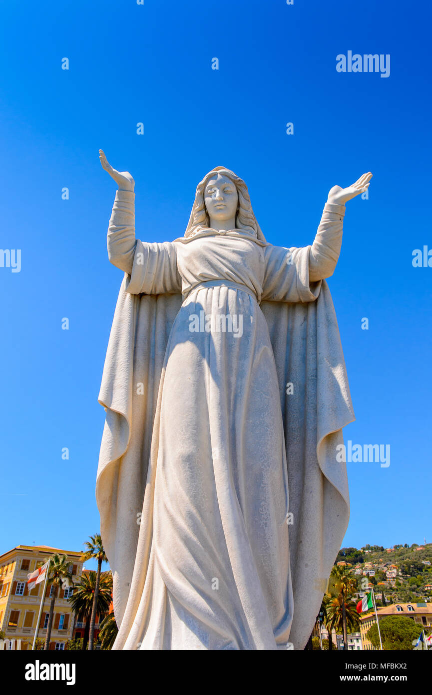 Statue of Santa Maria in Santa Margherita Ligure, which is popular ...