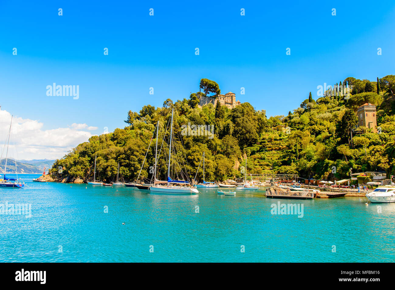 Harbour of Portofino, is an Italian fishing village, Genoa province ...