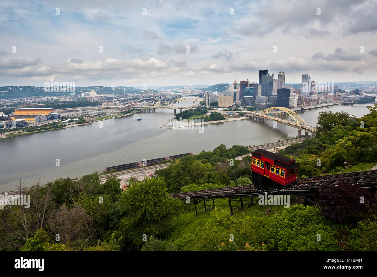 A photo of Pittsburgh from the overlook at the Duquesne Incline Stock ...