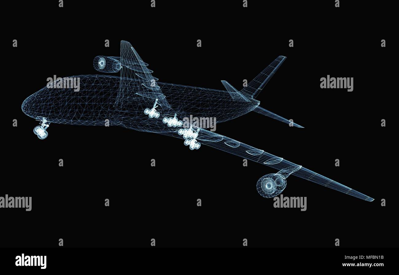 Abstract digital airplane Stock Photo - Alamy