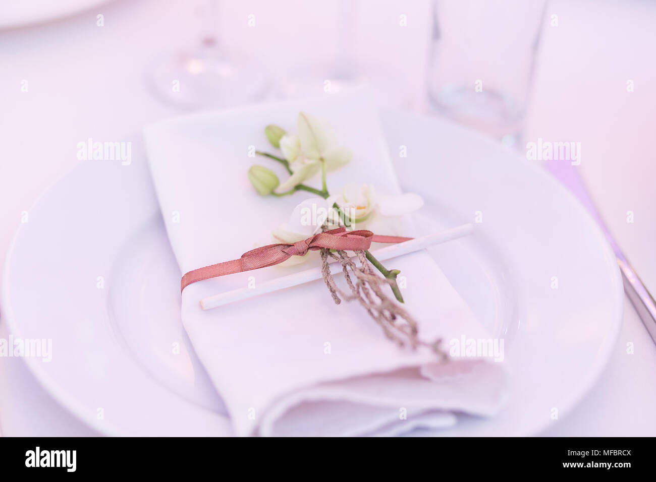 Luxury wedding reception in restaurant. stylish decor and adorning ...