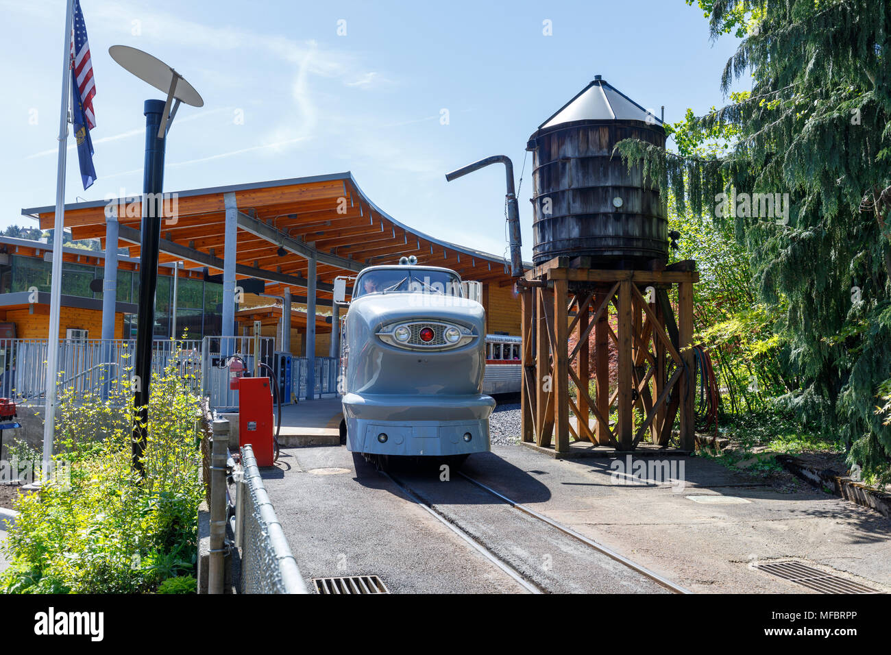 Portland, Oregon, USA - April 24, 2018 : Scenery of Oregon Zoo, which ...