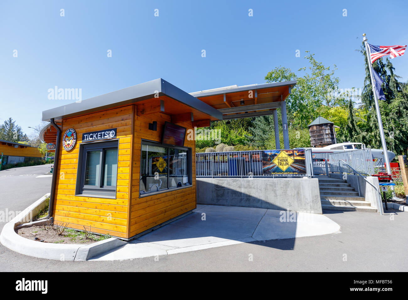 Portland, Oregon, USA - April 24, 2018 : Scenery of Oregon Zoo, which ...