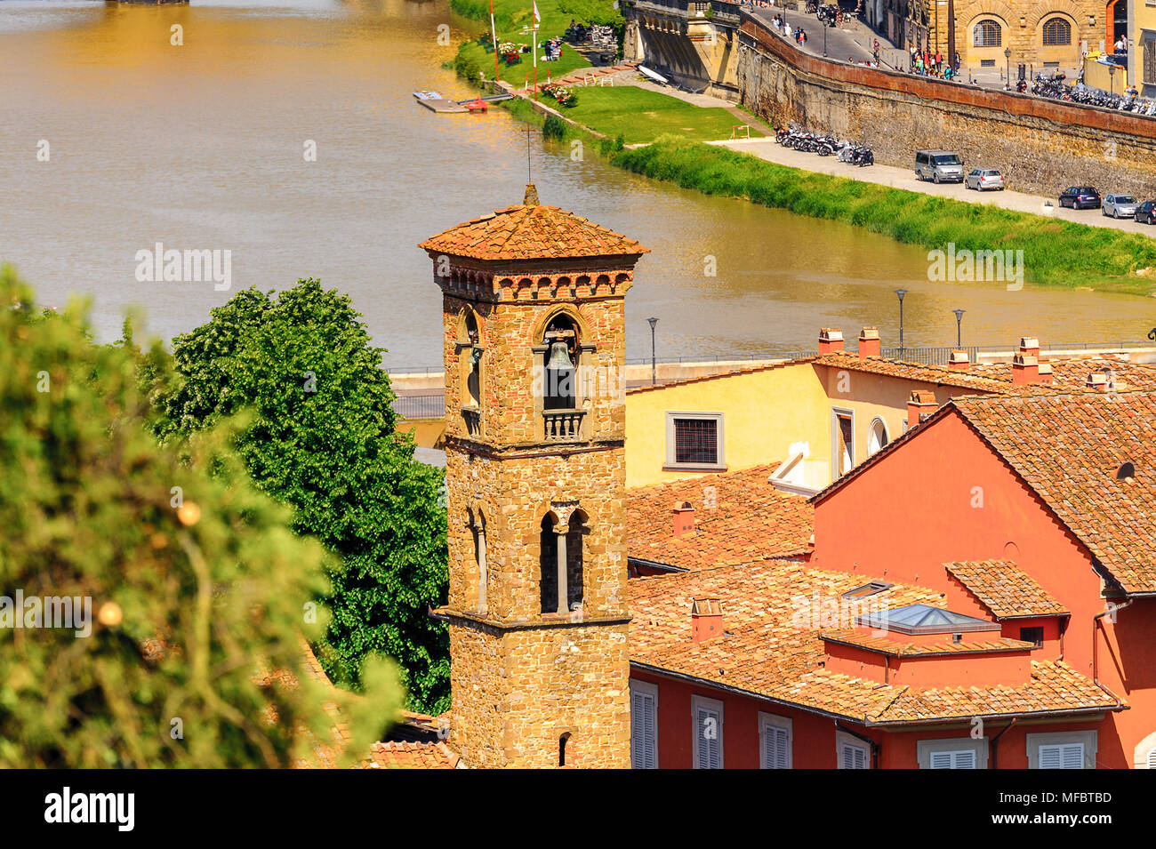 View from the Michelangelo square on the Historic Centre of Florence ...