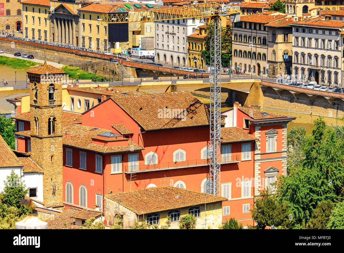 View from the Michelangelo square on the Historic Centre of Florence ...