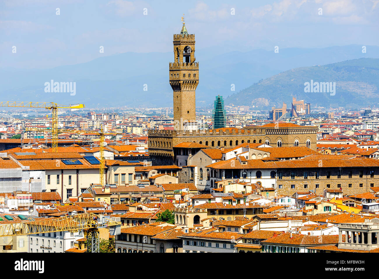 View from the Michelangelo square on the Historic Centre of Florence ...