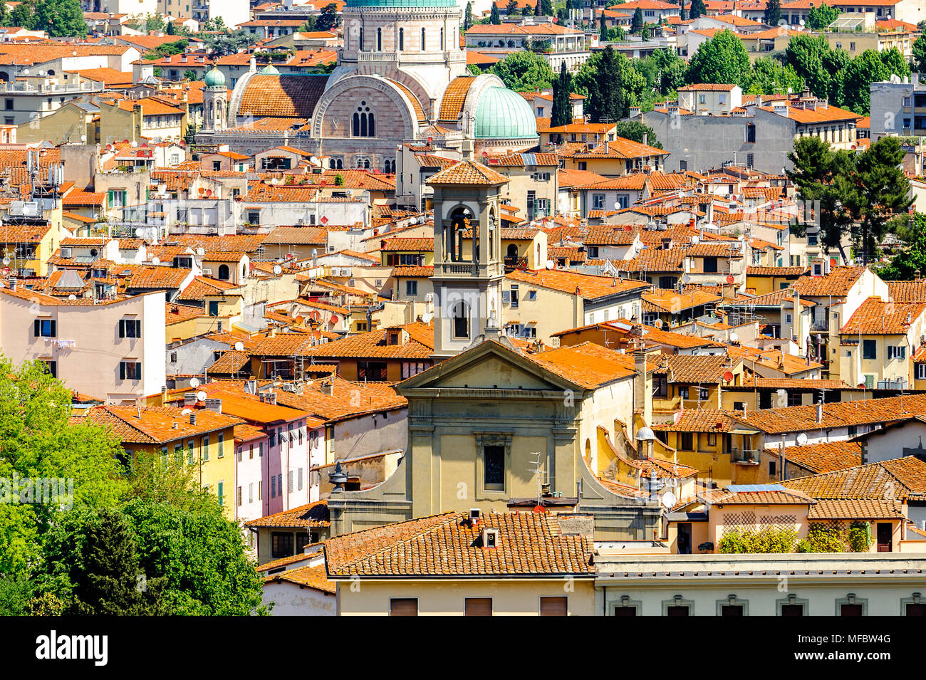 View from the Michelangelo square on the Historic Centre of Florence ...