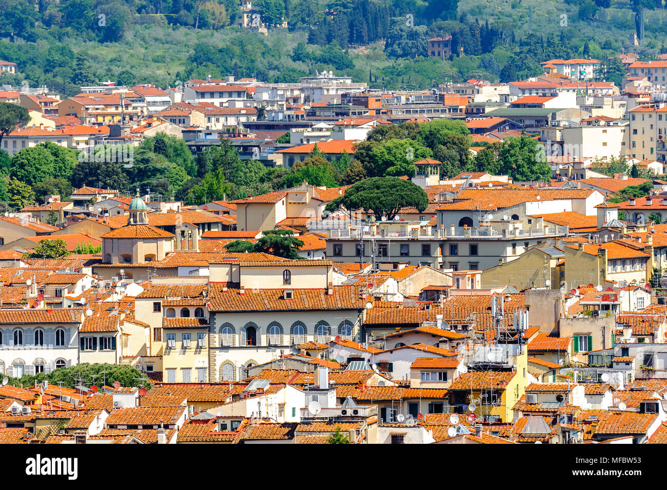 View from the Michelangelo square on the Historic Centre of Florence ...