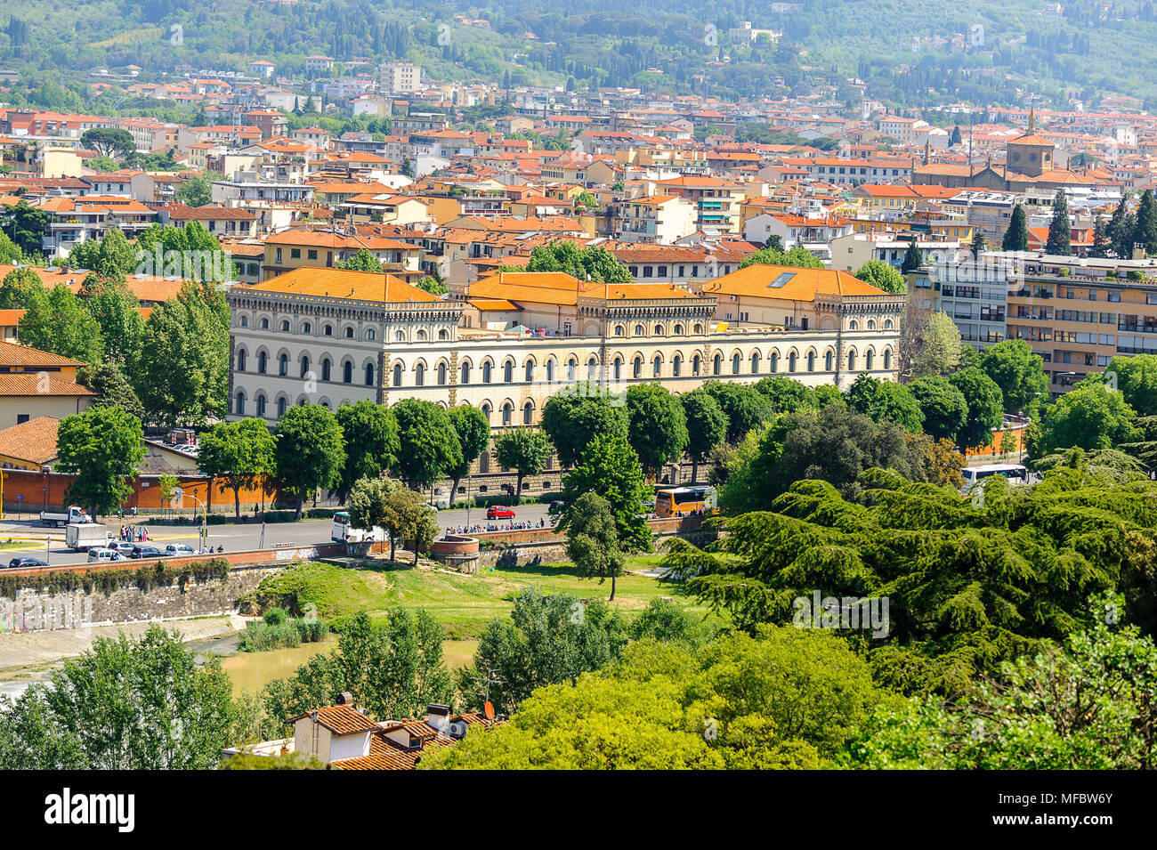 View from the Michelangelo square on the Historic Centre of Florence ...