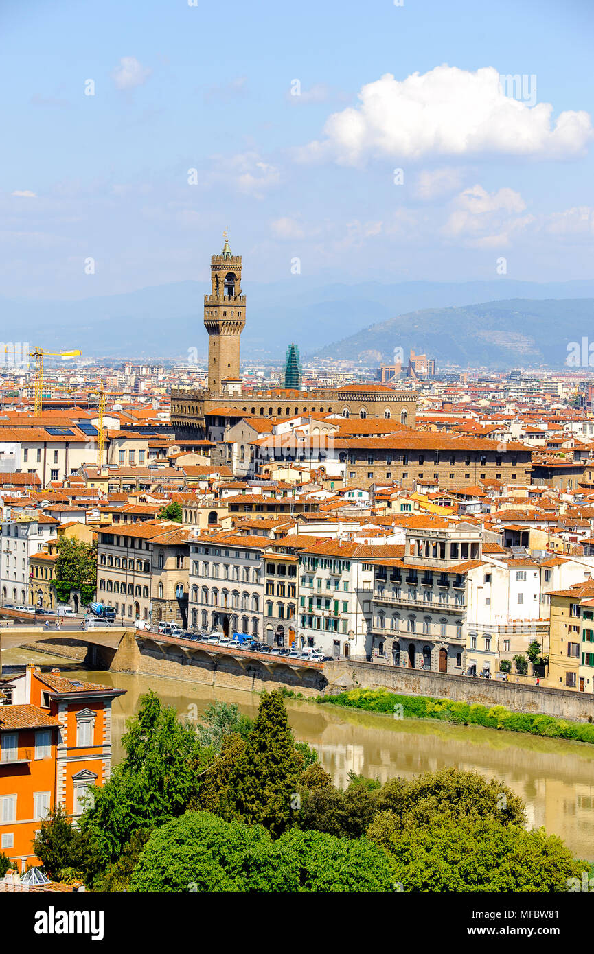 View from the Michelangelo square on the Historic Centre of Florence ...