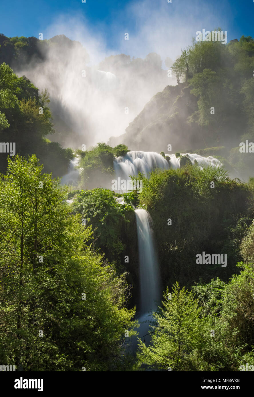 Terni (Umbria, Italy) -The Cascata delle Marmore is a touristic park ...