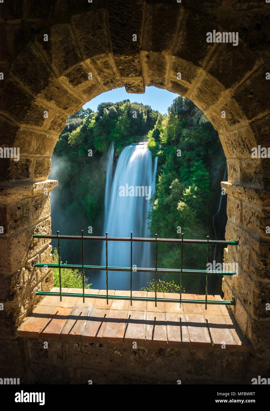 Terni (Umbria, Italy) -The Cascata delle Marmore is a touristic park ...