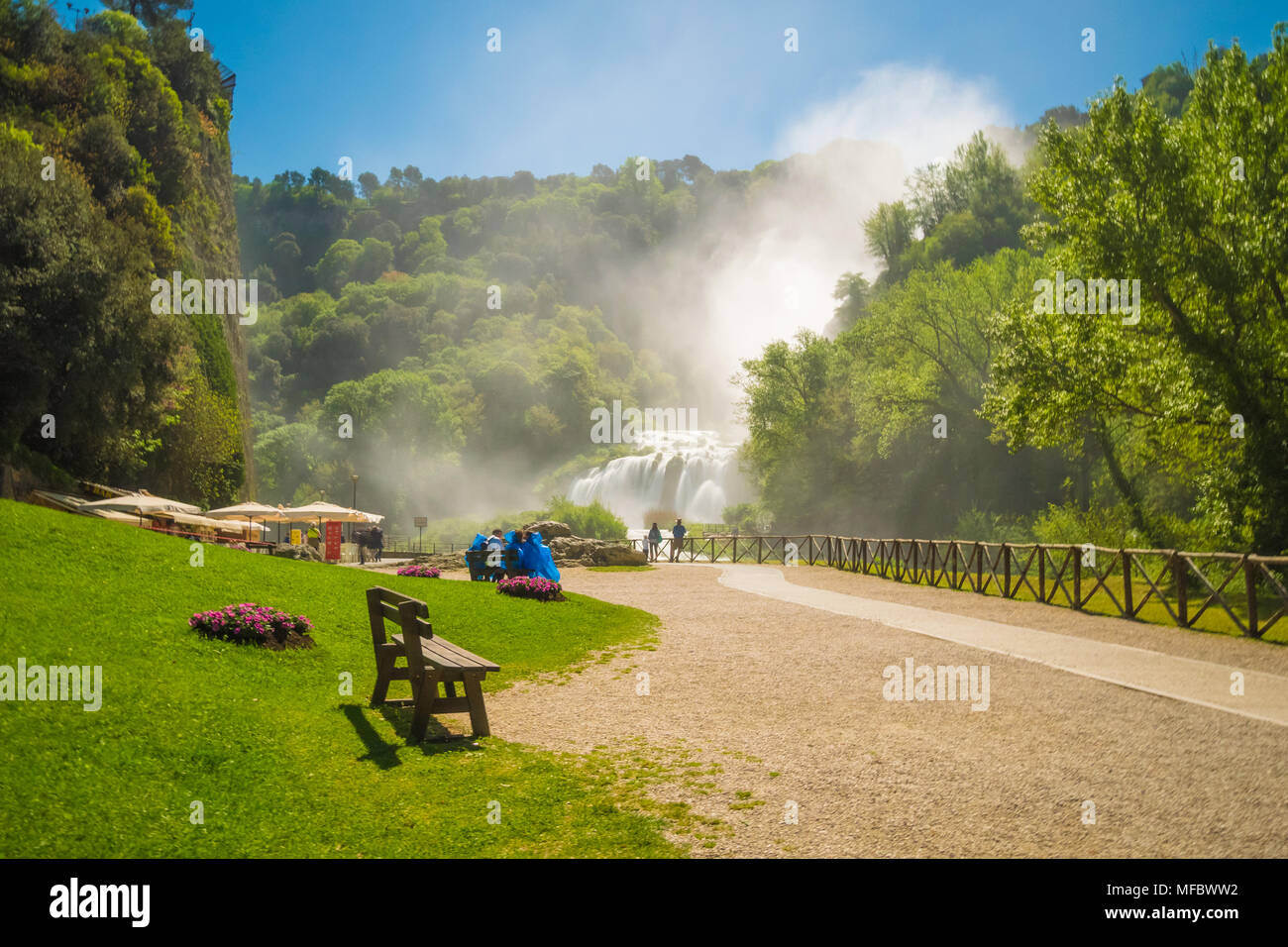 Terni (Umbria, Italy) -The Cascata delle Marmore is a touristic park ...