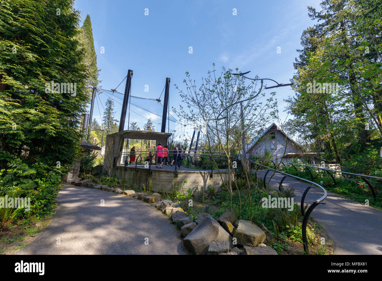 Portland, Oregon, USA - April 24, 2018 : Scenery of Oregon Zoo, which ...