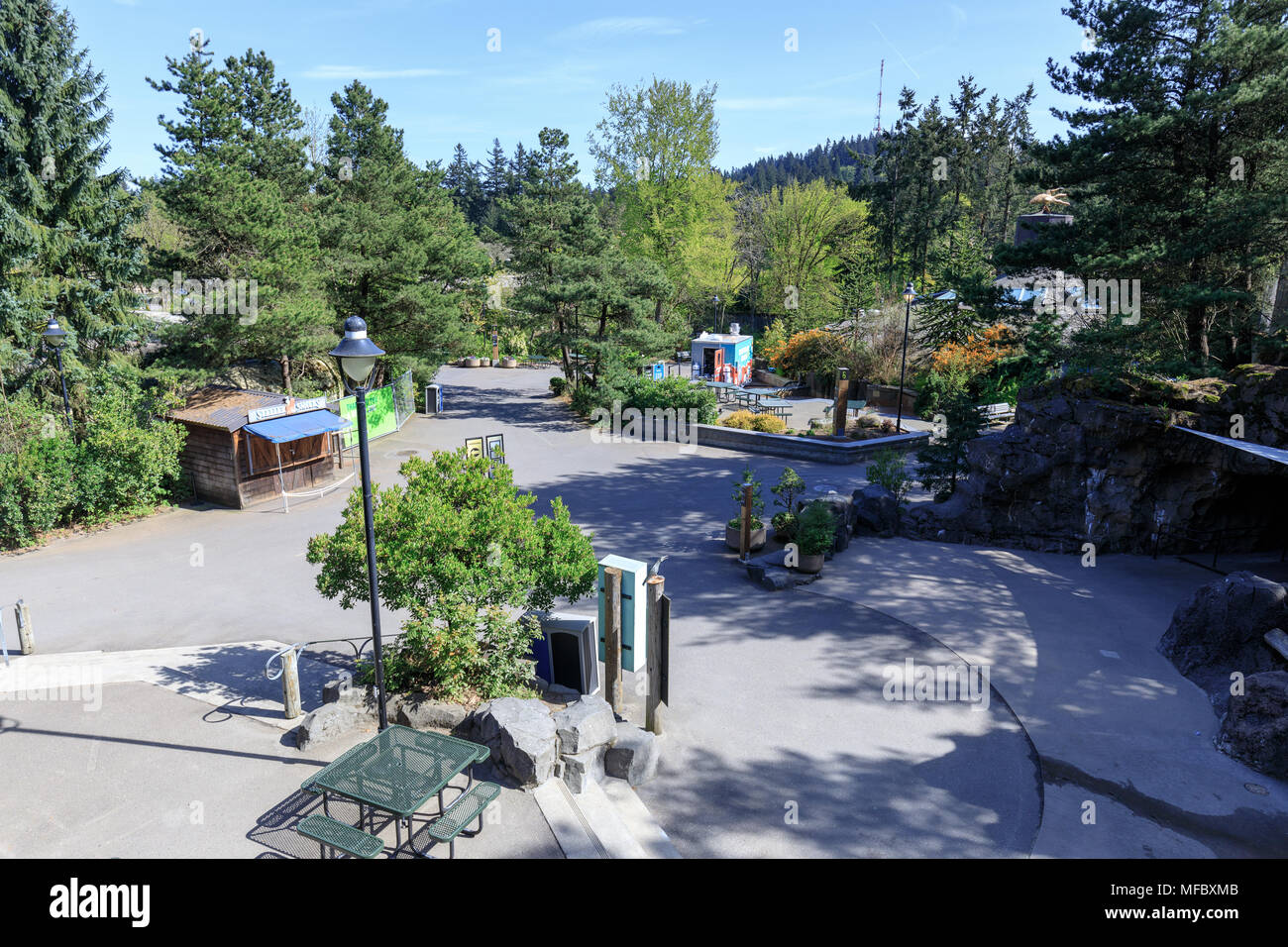 Portland, Oregon, USA - April 24, 2018 : Scenery of Oregon Zoo, which ...